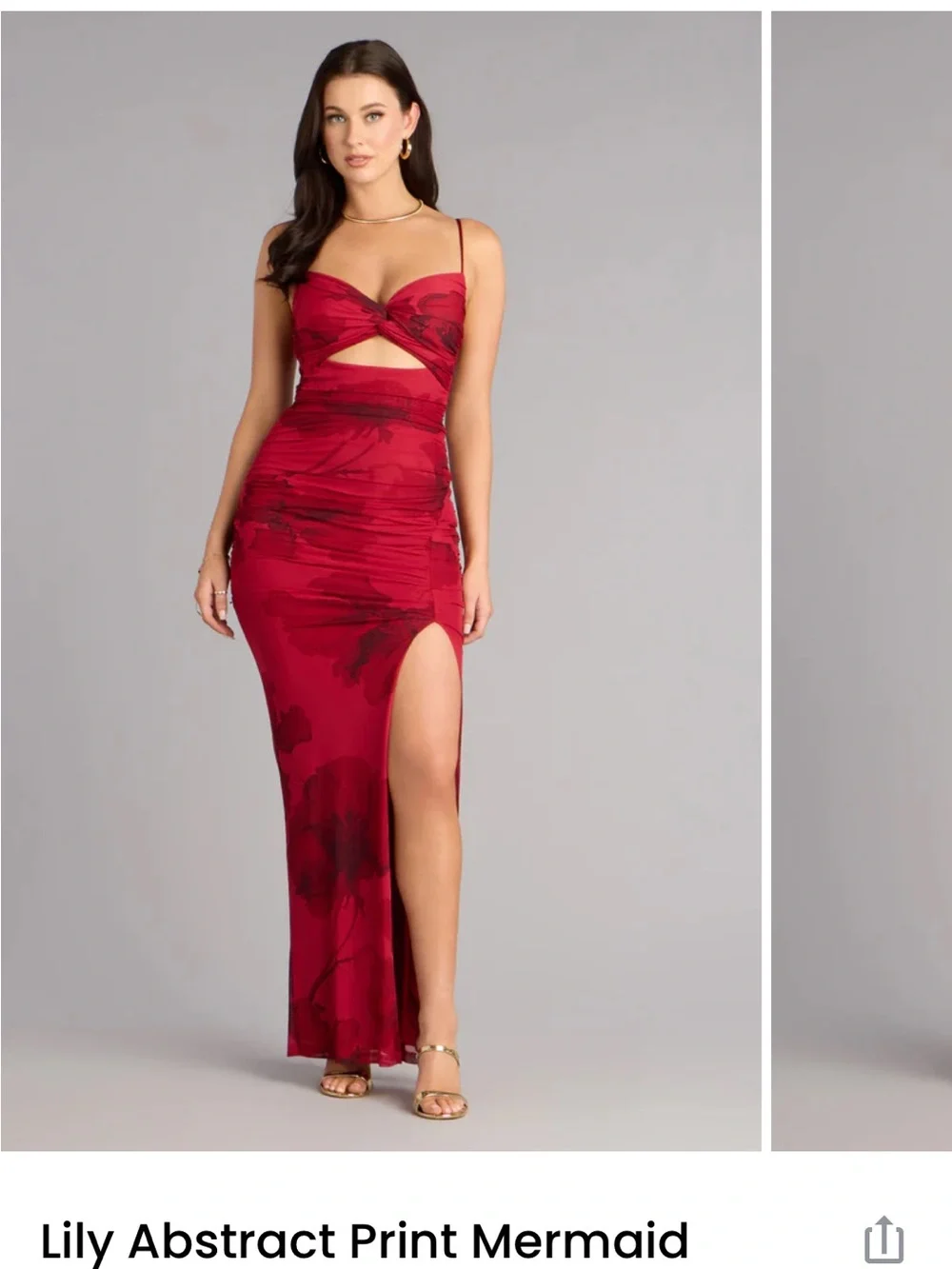 Windsor | Dresses | Windsor Red Abstract Print Mermaid Gown | Poshmark